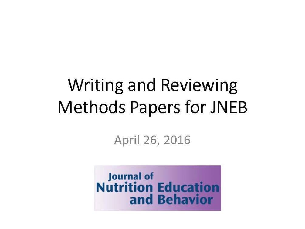 Writing and Reviewing Research Methods papers for JNEB