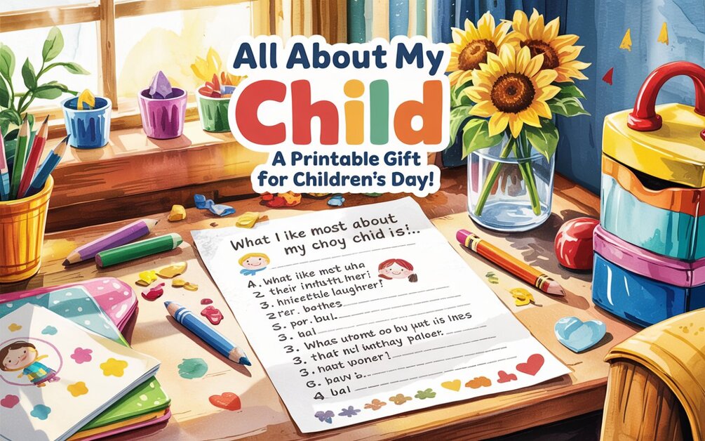 Children’s Day Printable Gift – All About My Child Questionnaire