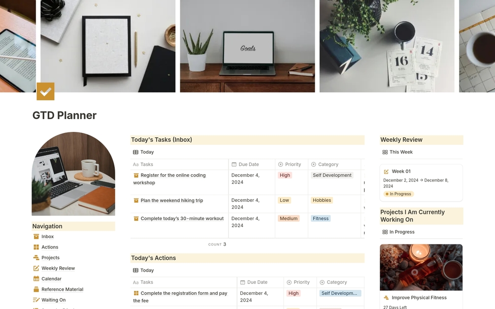 Ultimate GTD Planner | Notion Template for Getting Things Done®