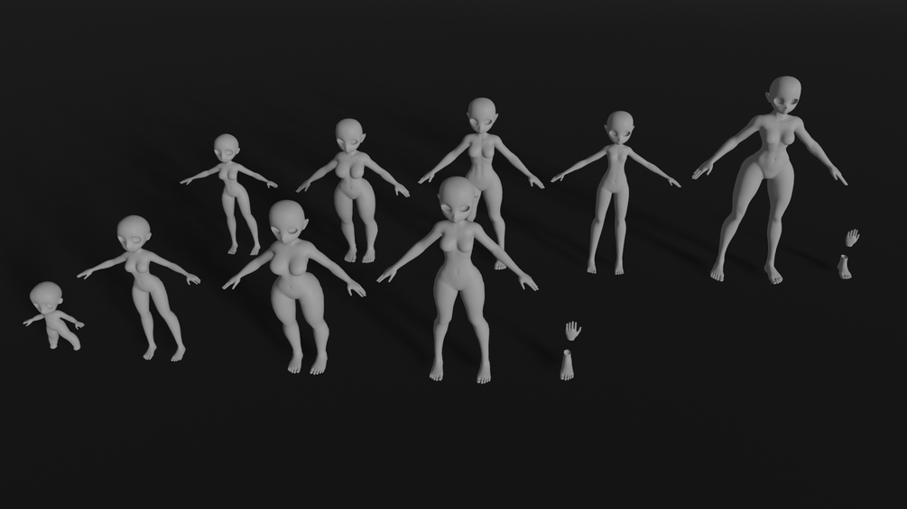 Anime girl base model pack (V1 & V2)