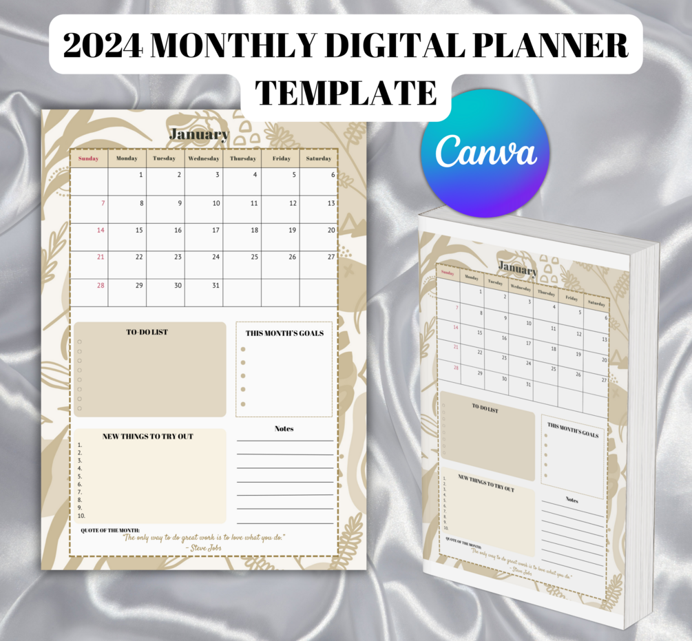 2024 Monthly Digital Planner