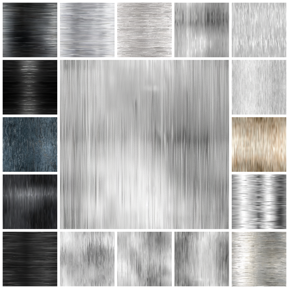 Clean steel texture pack, 17 seamless patterns