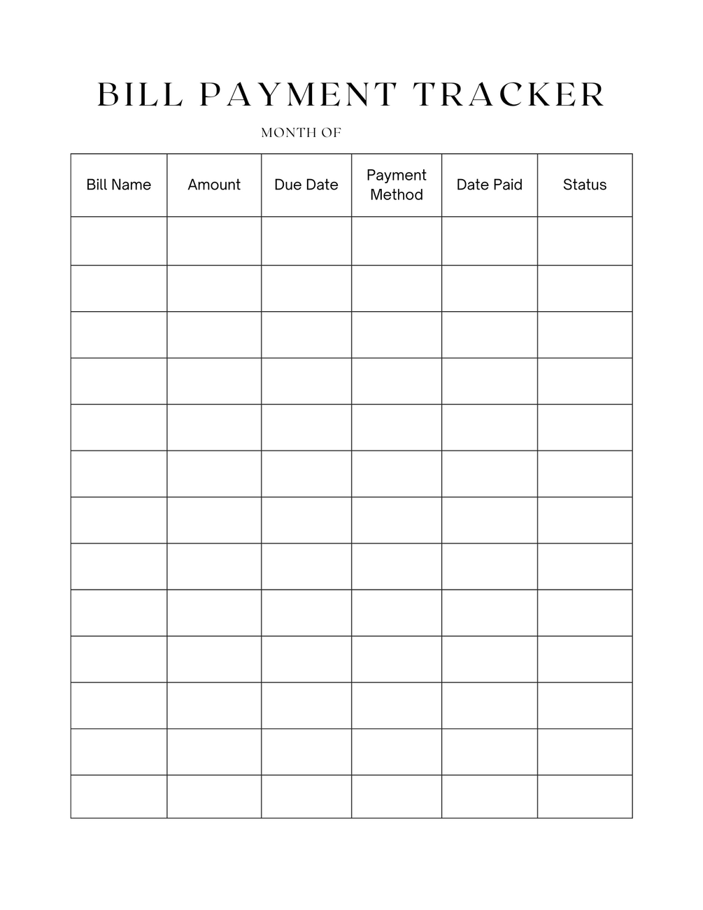 Bill Payment Tracker