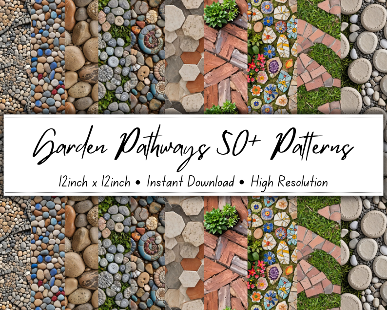 Garden Pathways 50+ Patterns Collection | 12x12 Inches | High ...