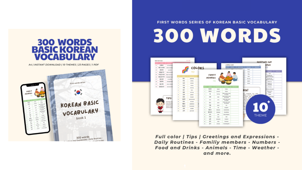 300 Words Korean Basic Vocabulary Book 1