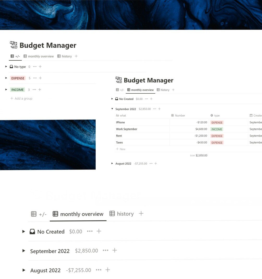 Notion Budget Manager Template