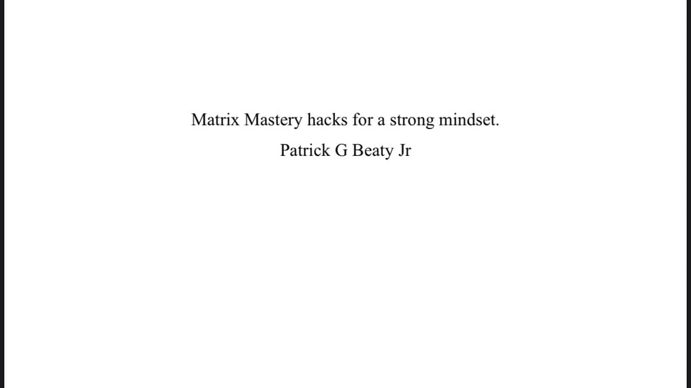 Matrix Mastery Mindset Tips