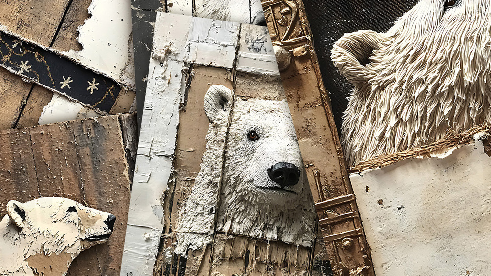 18 pc Polar Bear Rustic Christmas Assemblage Printable Junk Journal ...