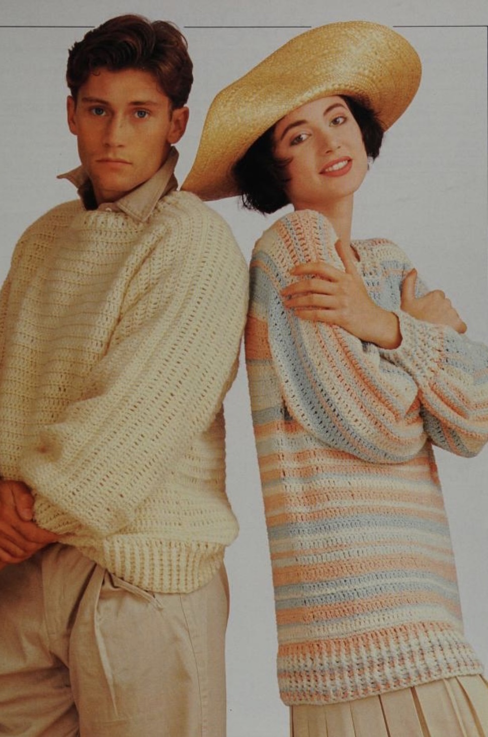 Simple Stripe Vintage Sweater Crochet Pattern Unisex