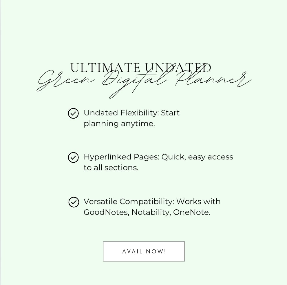 Ultimate Undated Green Digital Planner