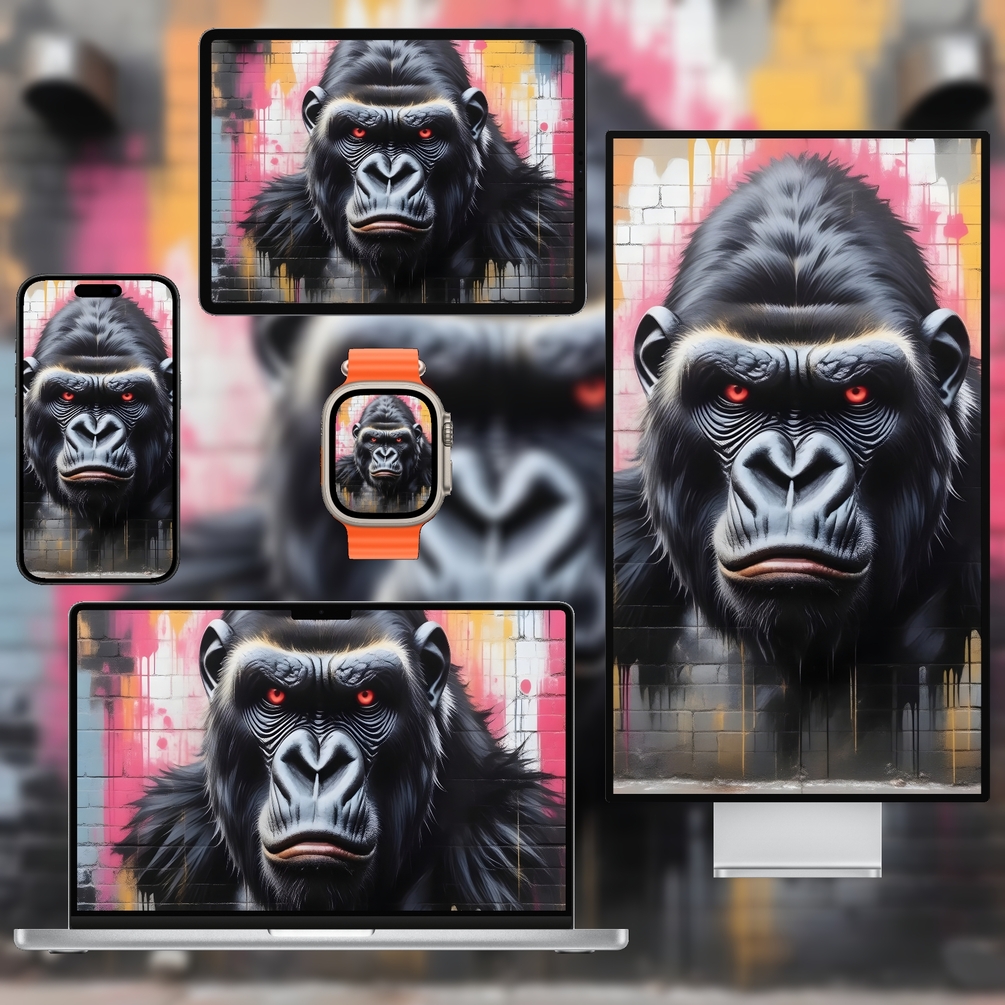 Rebellious Gorilla Graffiti Custom-Fit Digital Art Pack – Urban Street ...