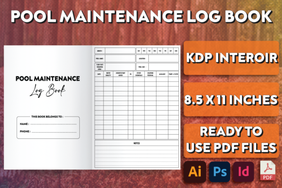 Pool Maintenance Log Book - KDP Interior