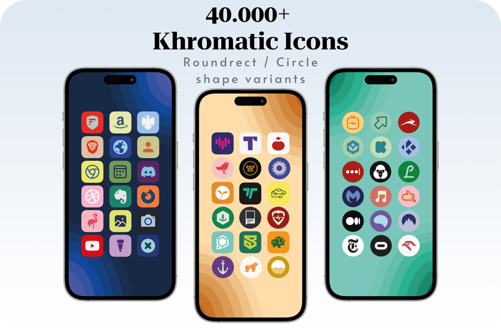 SALE !!! 40,000+ Khromatic Icon Packs Roundrect , Circle | For iPhone ...