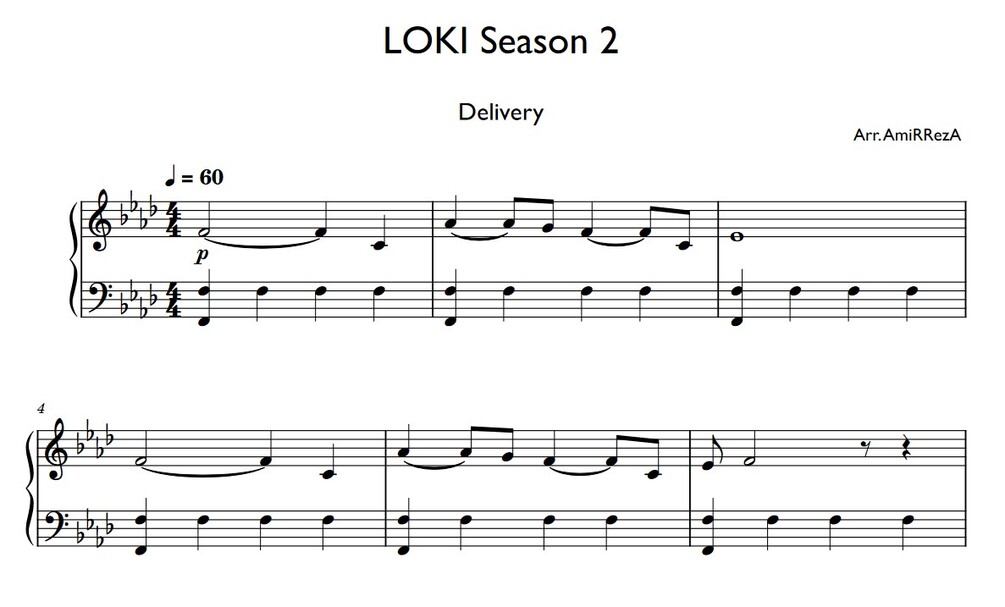 LOKI Season 2 - Delivery [Sheet Music]
