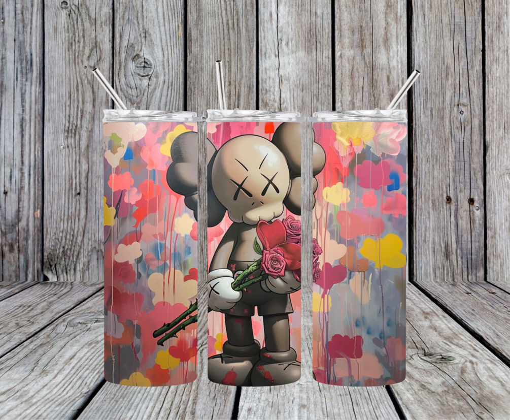 kaws rose tumbler wrap 20oz, Sublimation design templates, Digital download