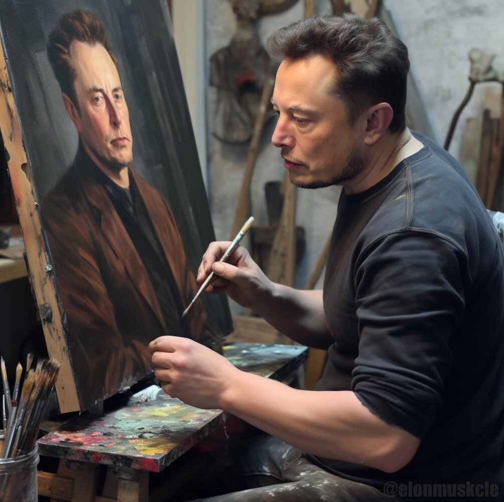 Elon musk painting