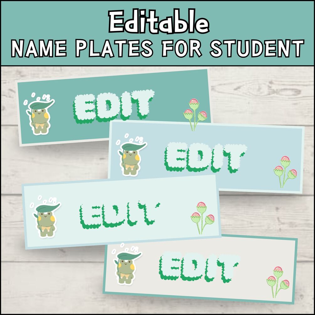 Editable Name Plates for Student | labels | Classroom Decor