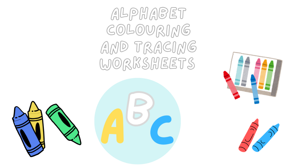 Alphabet A to Z Colouring and Tracing Worksheets Set