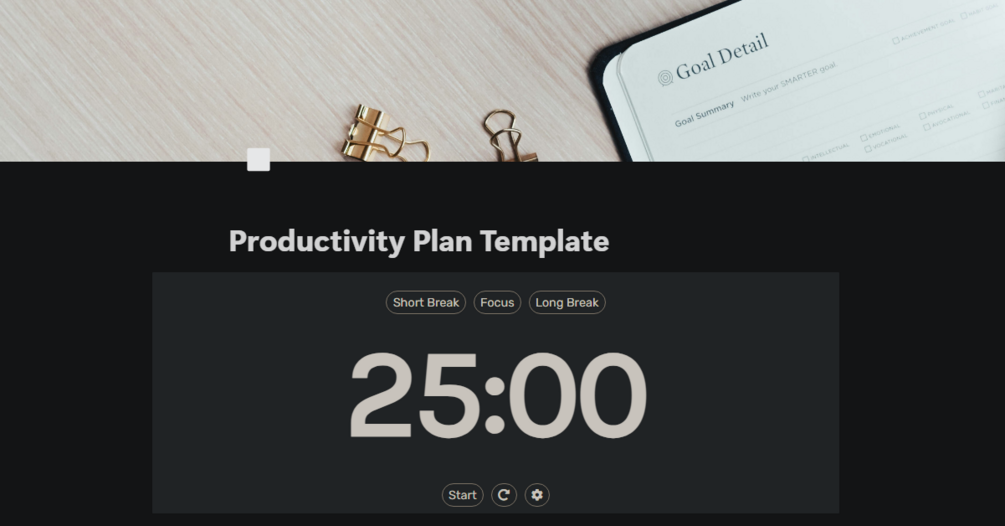 Productivity Plan Template