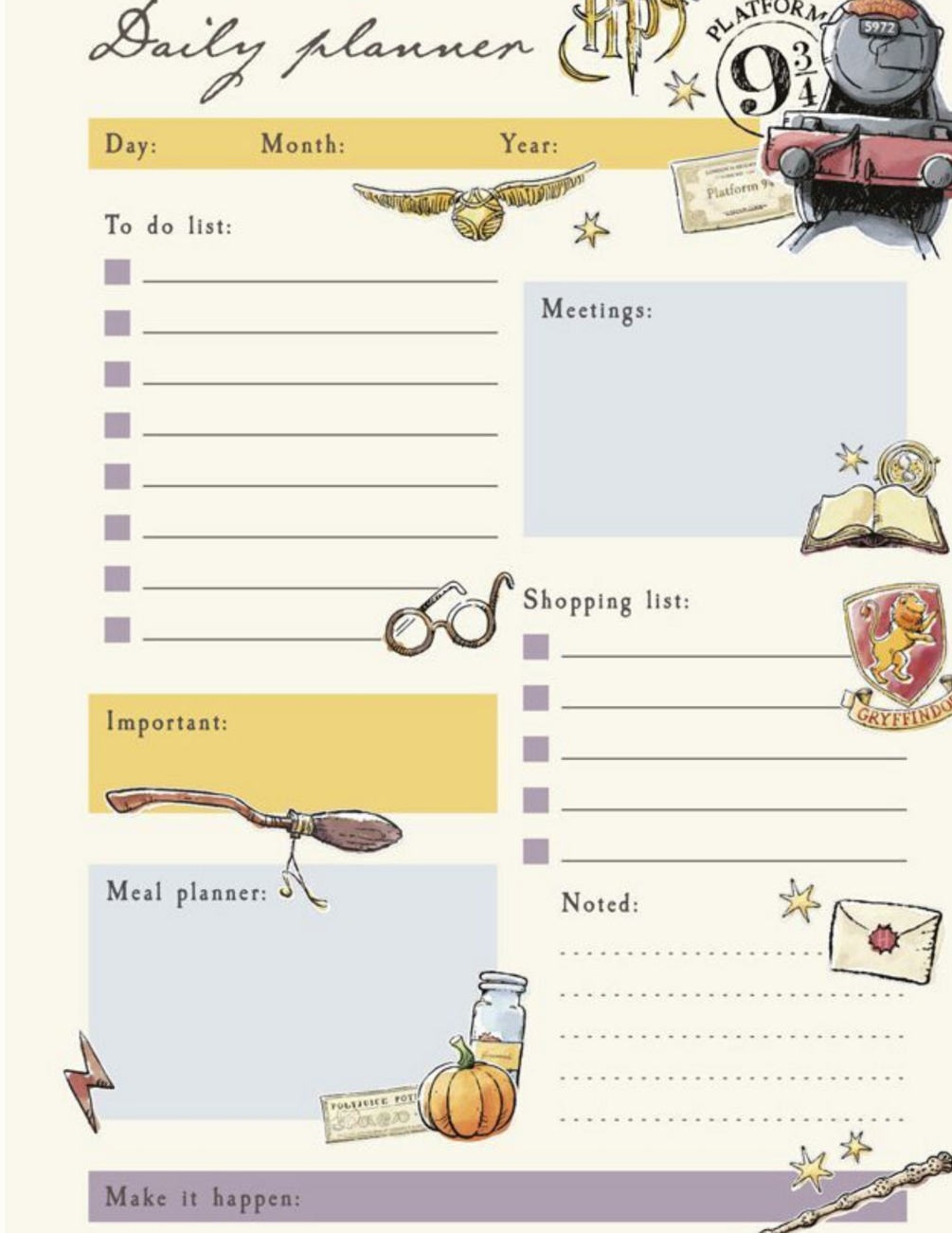 Harry potter daily planner