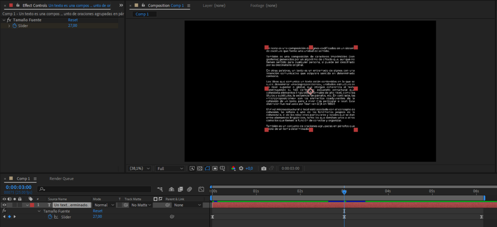 Text changing size inside a rectangle - After Effects