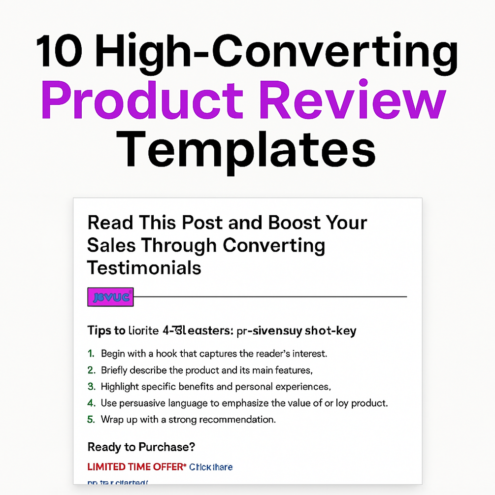 10 High-Converting Product Review Templates