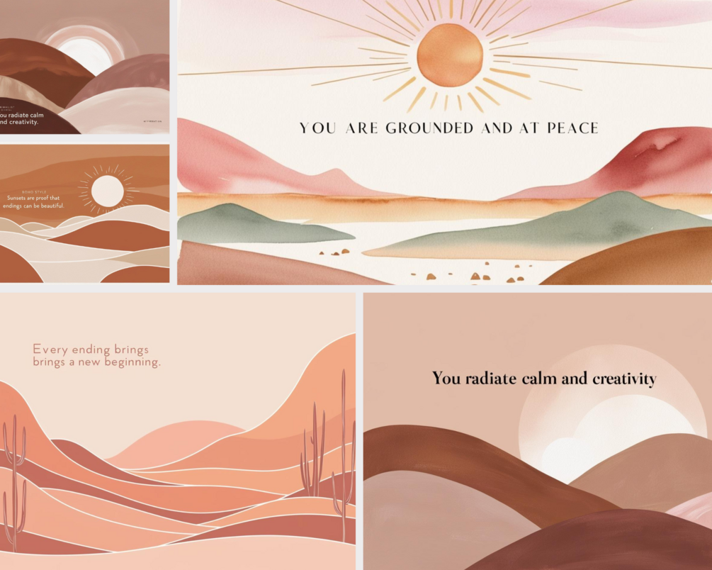 Boho Sunset Printable Posters Pack