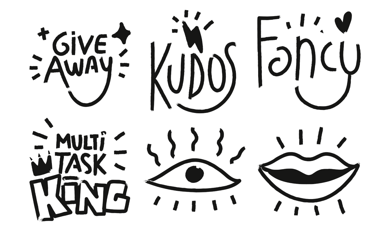 Type Stickers - 45 Vector Elements