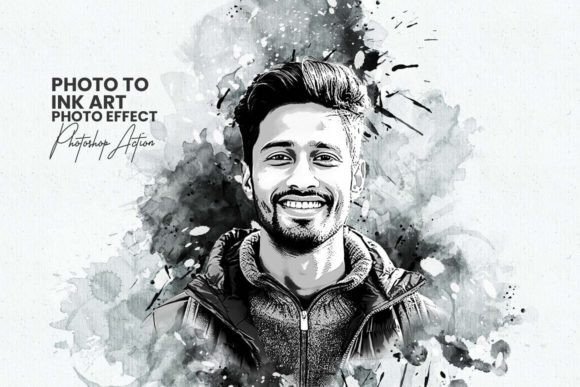 Photo to Ink Art Photoshop | ActionRealistic Pencil Sketch Photoshop ...