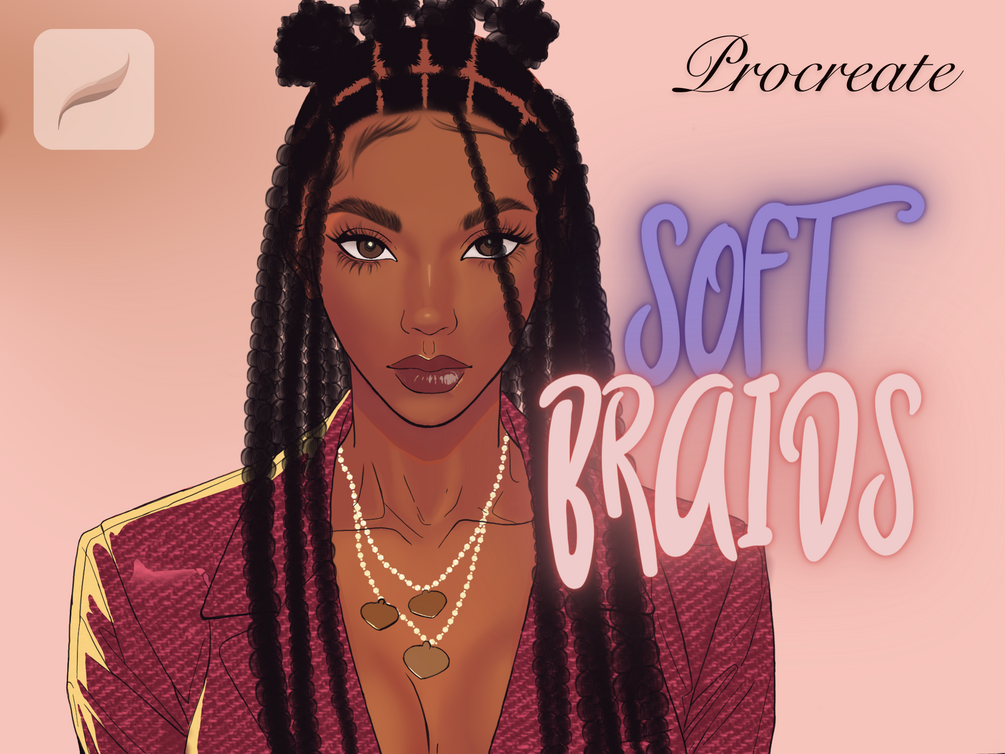 Procreate Braids, Twists, Locs Brush, Realistic Braid Brush , Hair ...