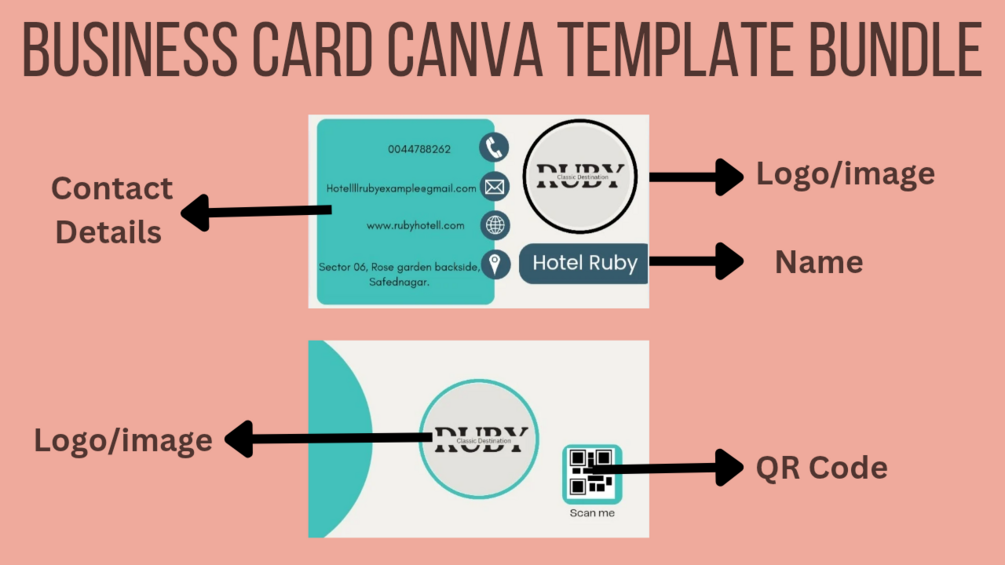 Simple and catchy Business Cards Canva Template Bundle