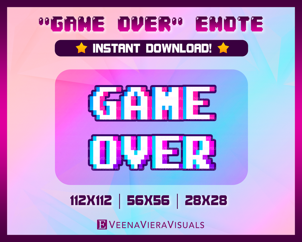 Game Over Emote | Premade for Twitch & Discord | Instant Download!