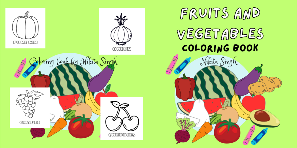 Fruits and vegetables Coloring book