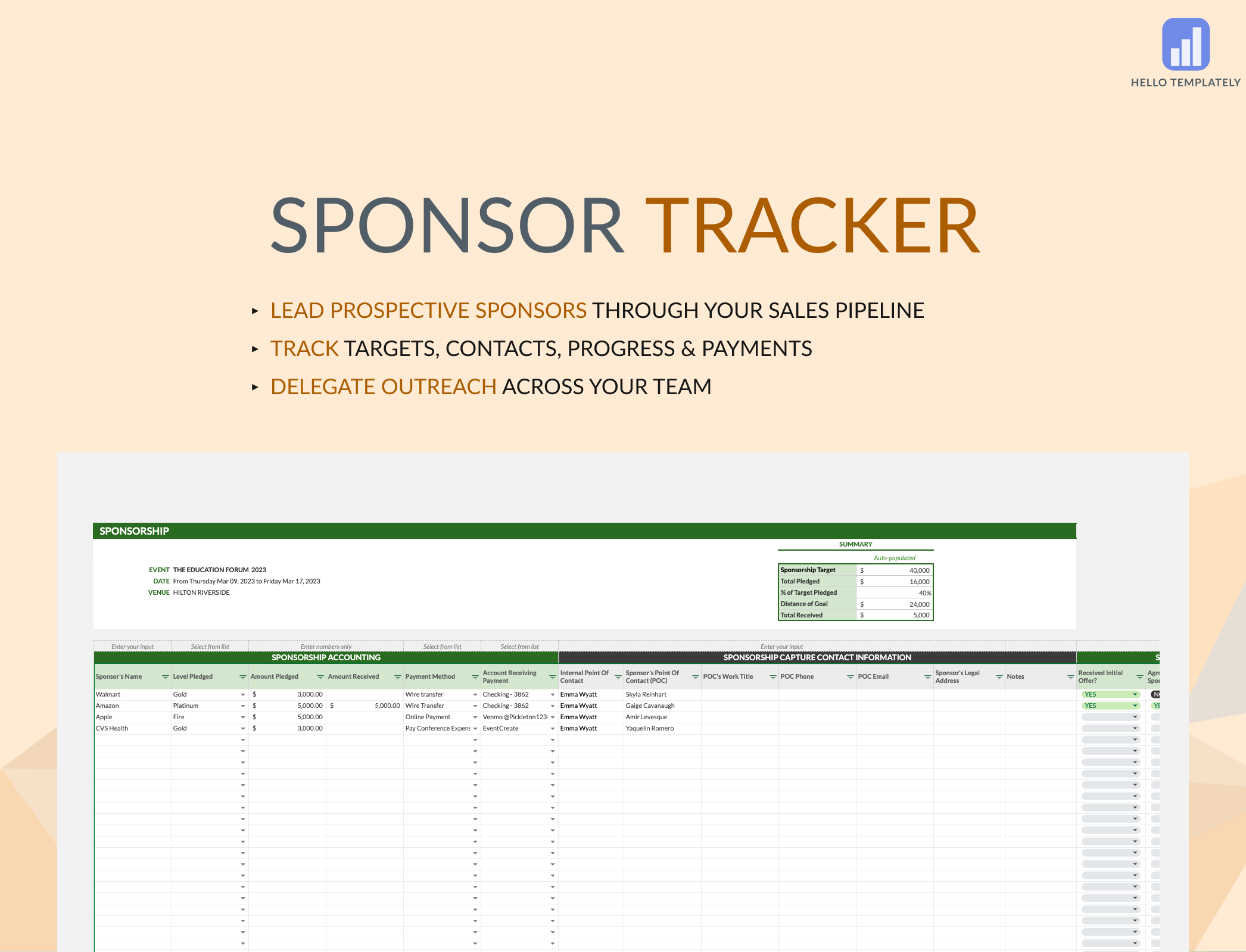 Event Planner Template | EXCEL, Google Sheets