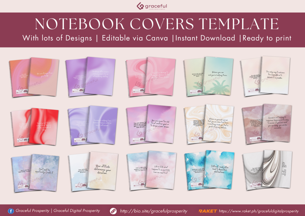 MOTIVATIONAL NOTEBOOK COVERS TEMPLATE 📒📓🔥