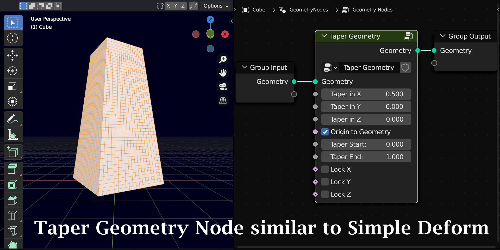 Bend Twist Taper Stretch Geometry Nodes Pack