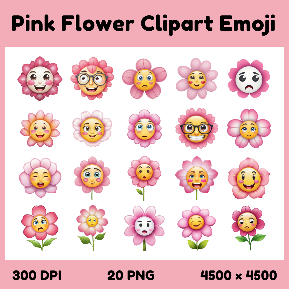 Pink Flower Clipart Emoji PNG