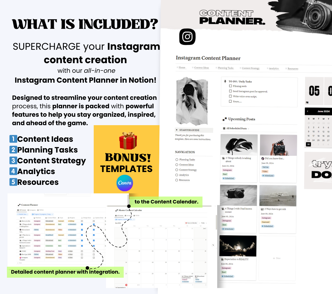 NOTION Instagram Content Planner Template