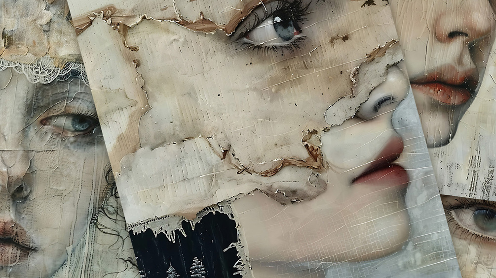 16 pc Bits and Pieces Portrait Girl Collage Printable Junk Journal Half ...