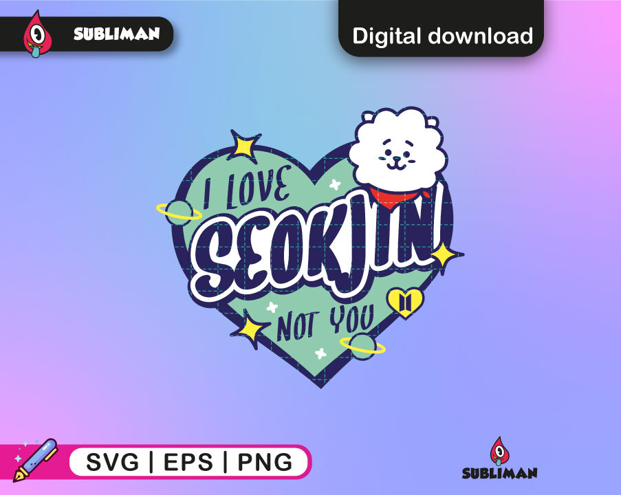 I love jin | KPOP SVG | vector files for Cricut