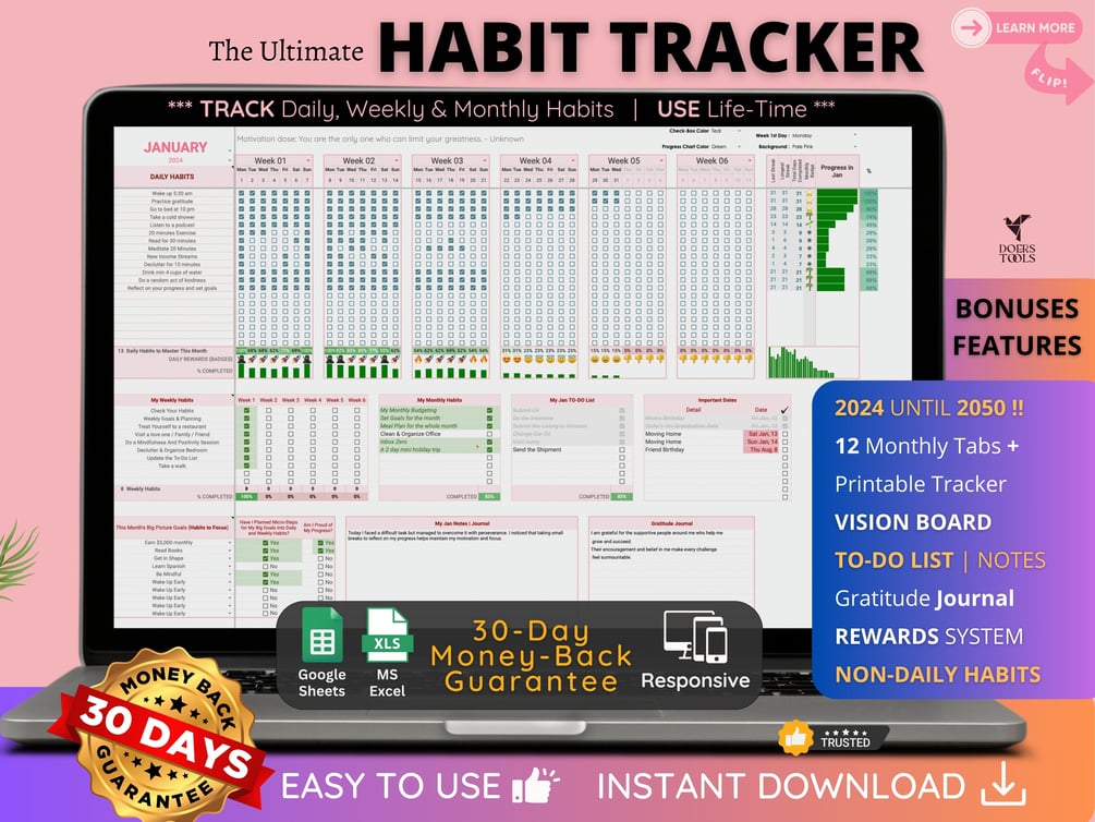 🌟 The Ultimate Habit Tracker — Build Consistent Habits & Transform Your Life 🌟
