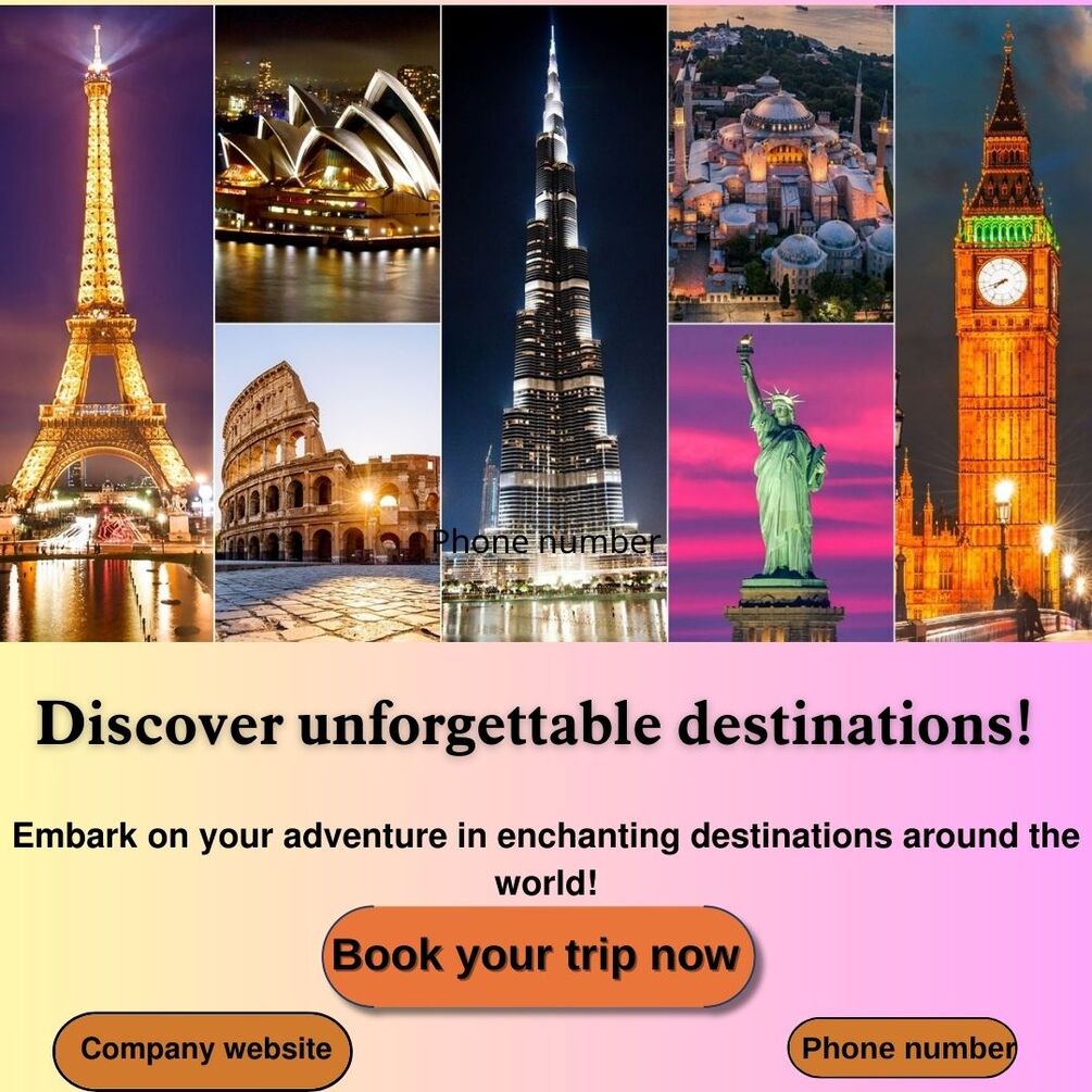 A professional Canva template for tourism - ready for customization.