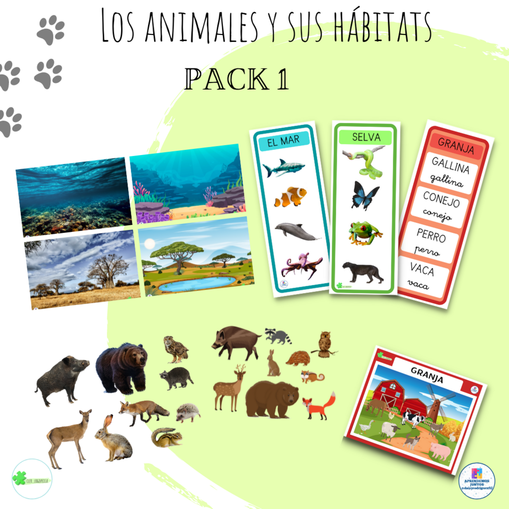 PACK 1 MUNDO ANIMAL Y SUS HÁBITATS