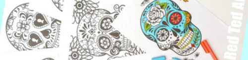 Day of the Dead - Sugar Skulls - Coloring Pages x 7 or Masks