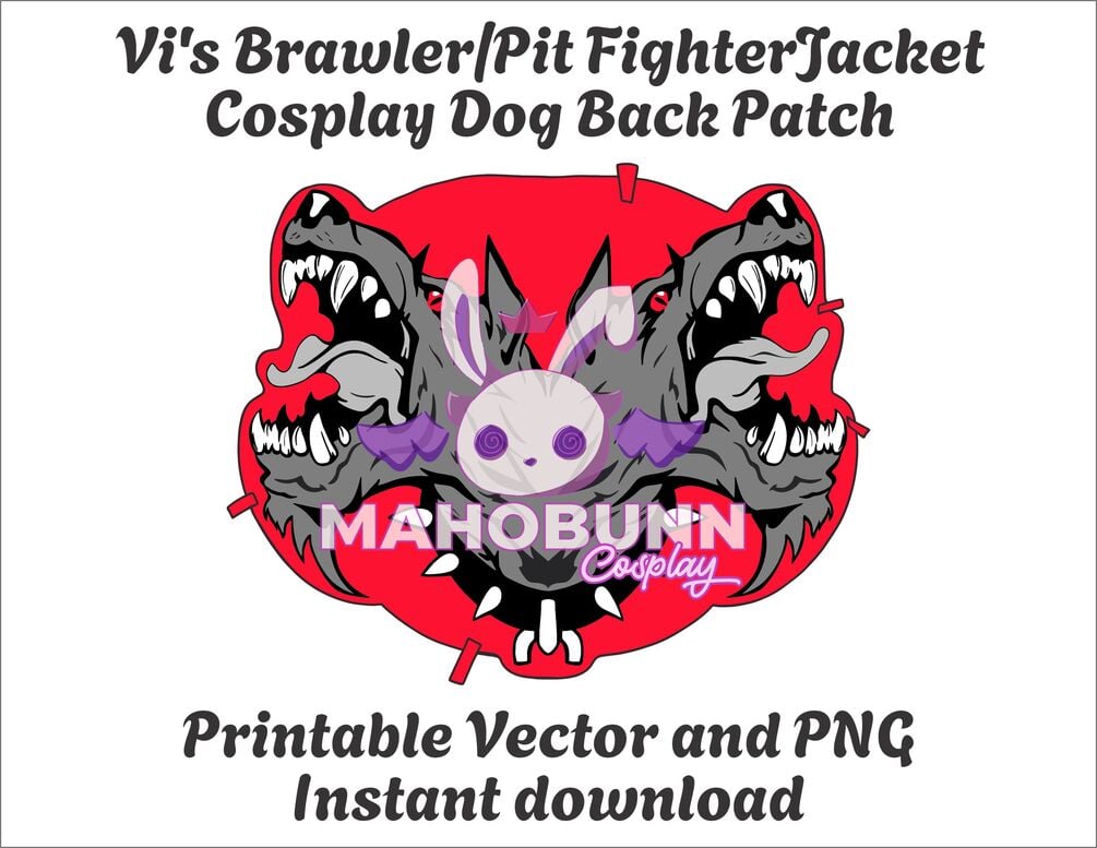 Vi's Brawler/Pit Fighter Jacket Cosplay Dog Back Vector Printable Template