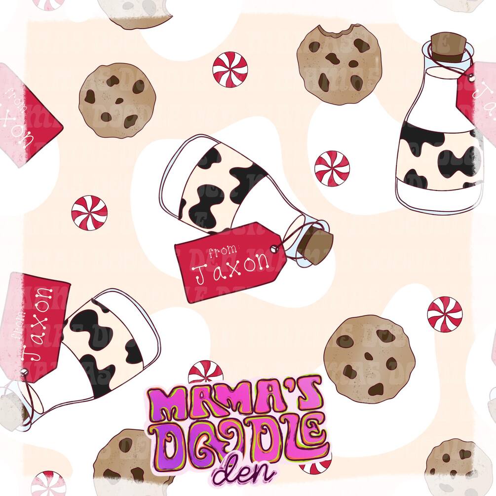 Christmas Cookies & Milk- Editable