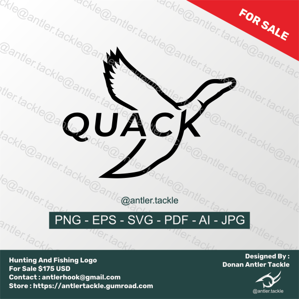 Duck Quack Hunting Logo Exclusive License Designed By Donan Antler Tackle