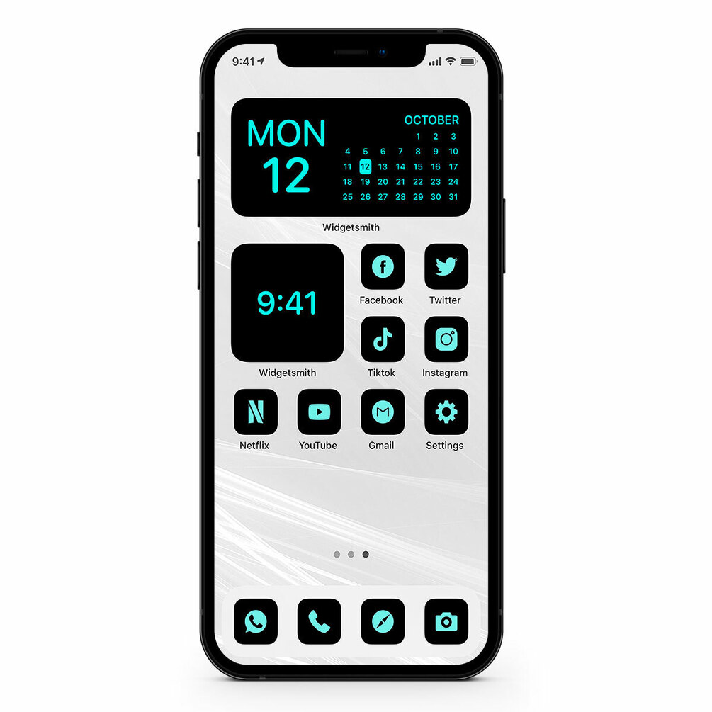 ios 14 cyan black theme