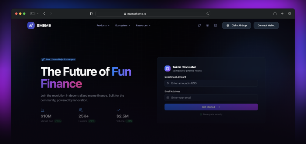 MEME - Crypto Website Theme