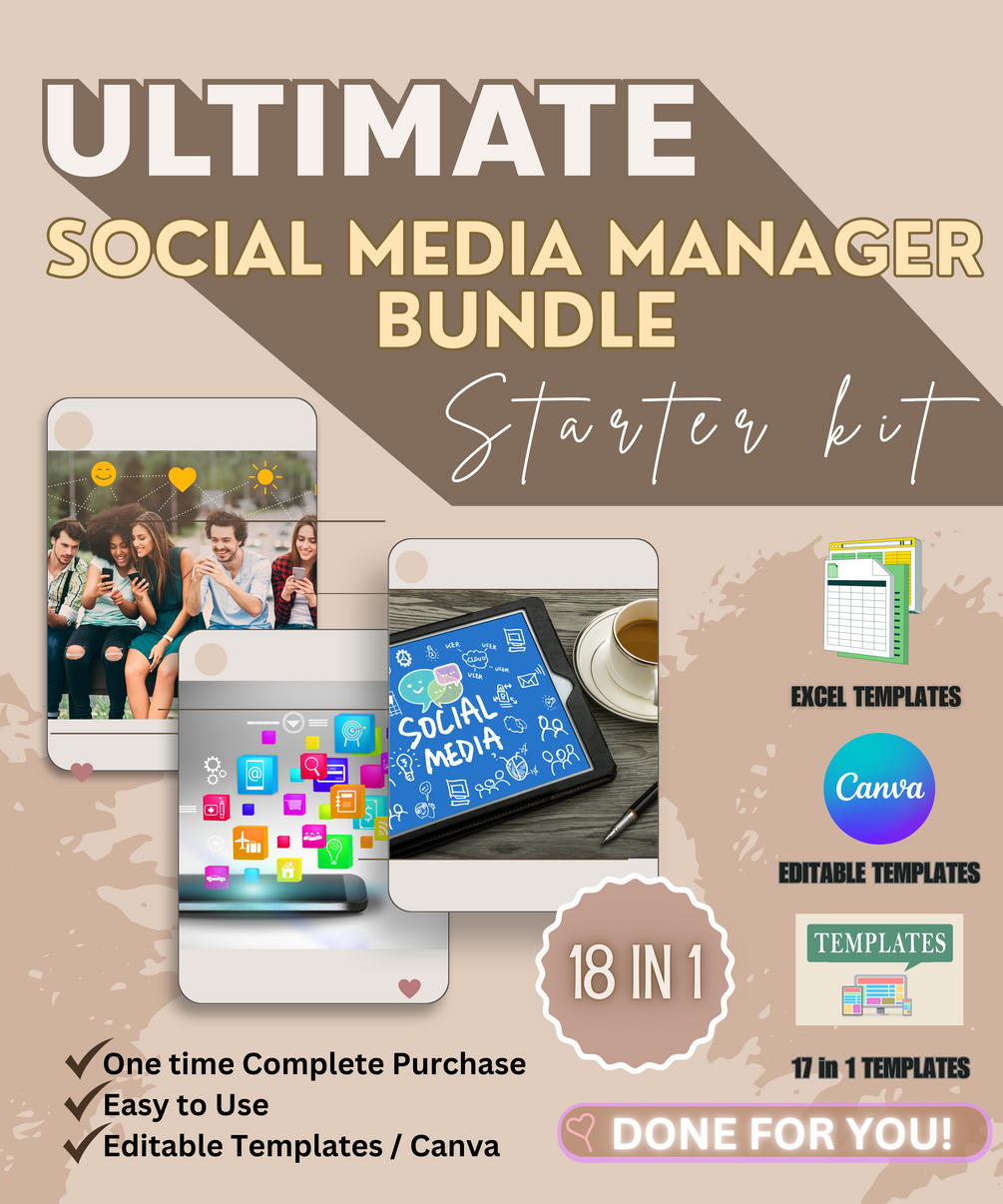 Social Media Manager Bundle Starter Kit Perfect for Entry Level or ...